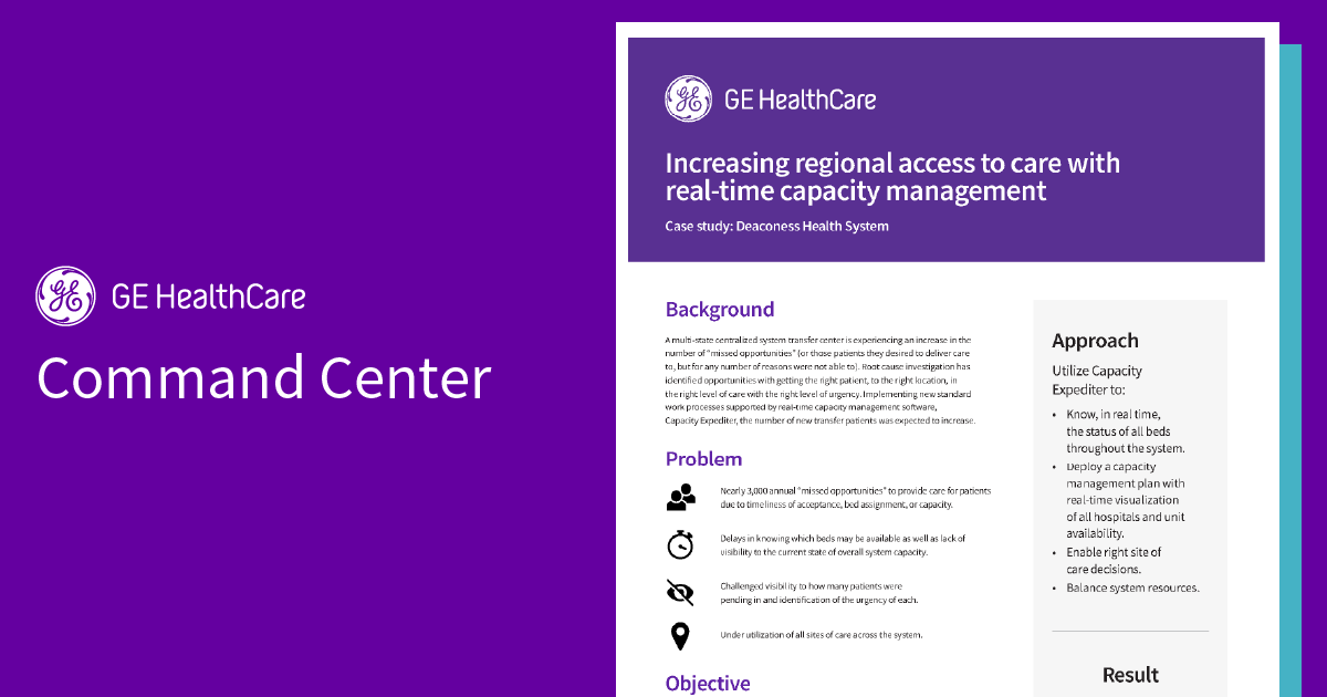 Case Study: Deaconess Health System Increases Regional Access to Care - Points of View from GE ...